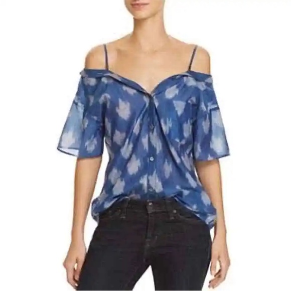 Theory | Tops | Theory Tamalee Ikat Spot Blouse | Poshmark